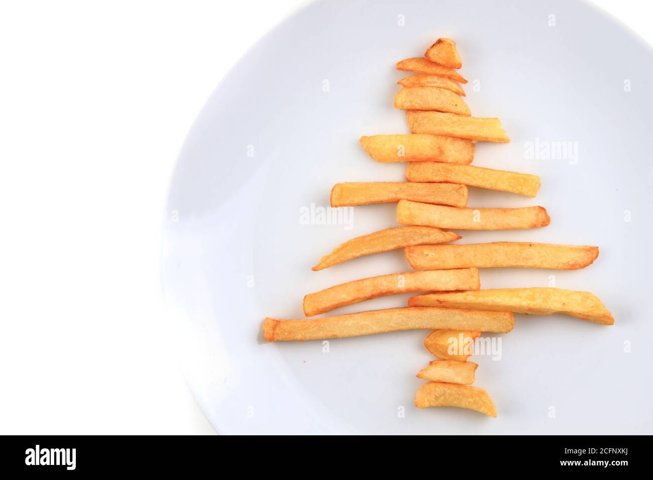 christmas tree from the potatoes chips as holiday background Stock ...
