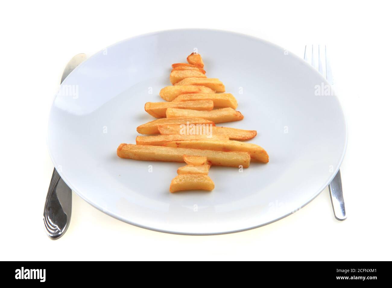 christmas tree from the potatoes chips as holiday background Stock ...