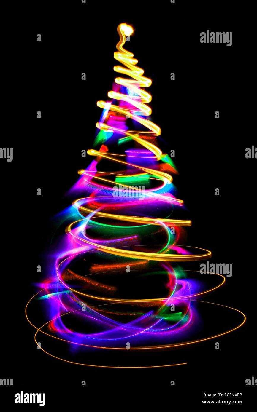 abstract color christmas tree from xmas lights Stock Photo - Alamy