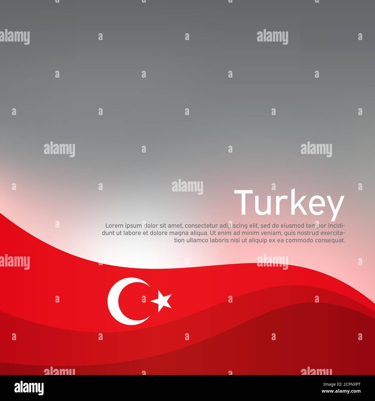 Abstract waving turkey flag. Creative shining background for design of ...