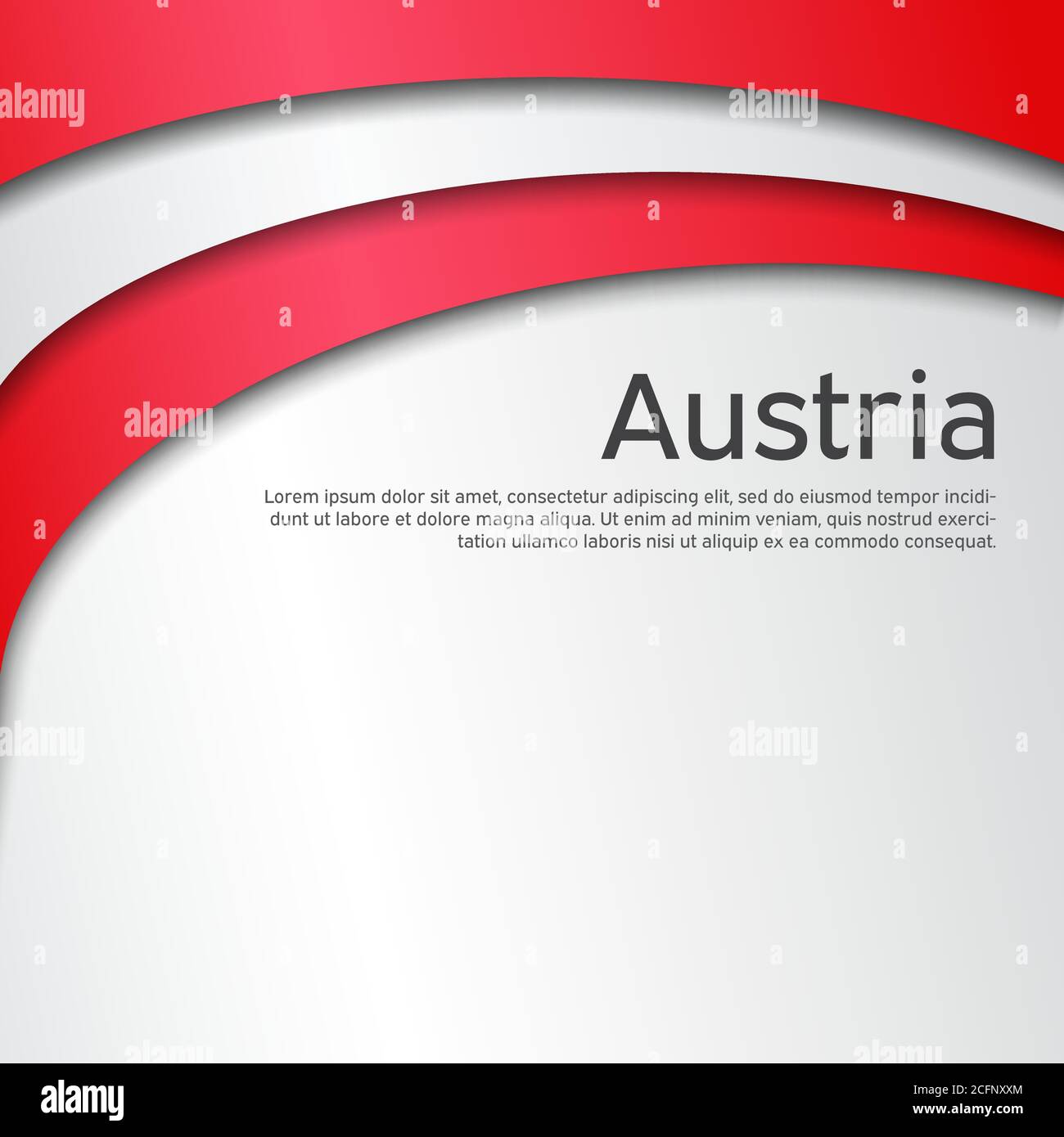 Abstract waving flag of austria. Paper cut style. Creative background ...