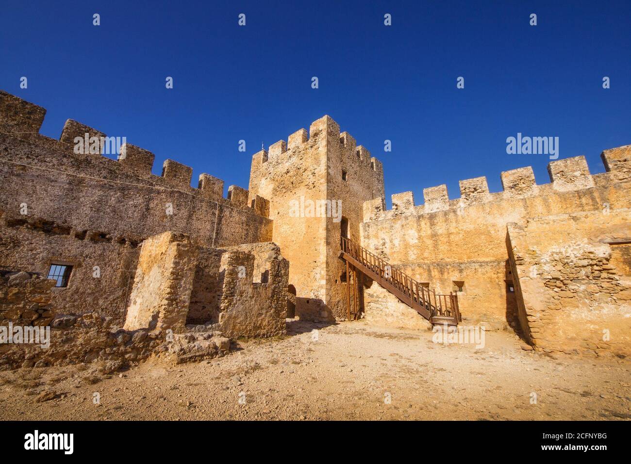 The ancient Venetian fortress Frangokastello on Crete island, Greece ...