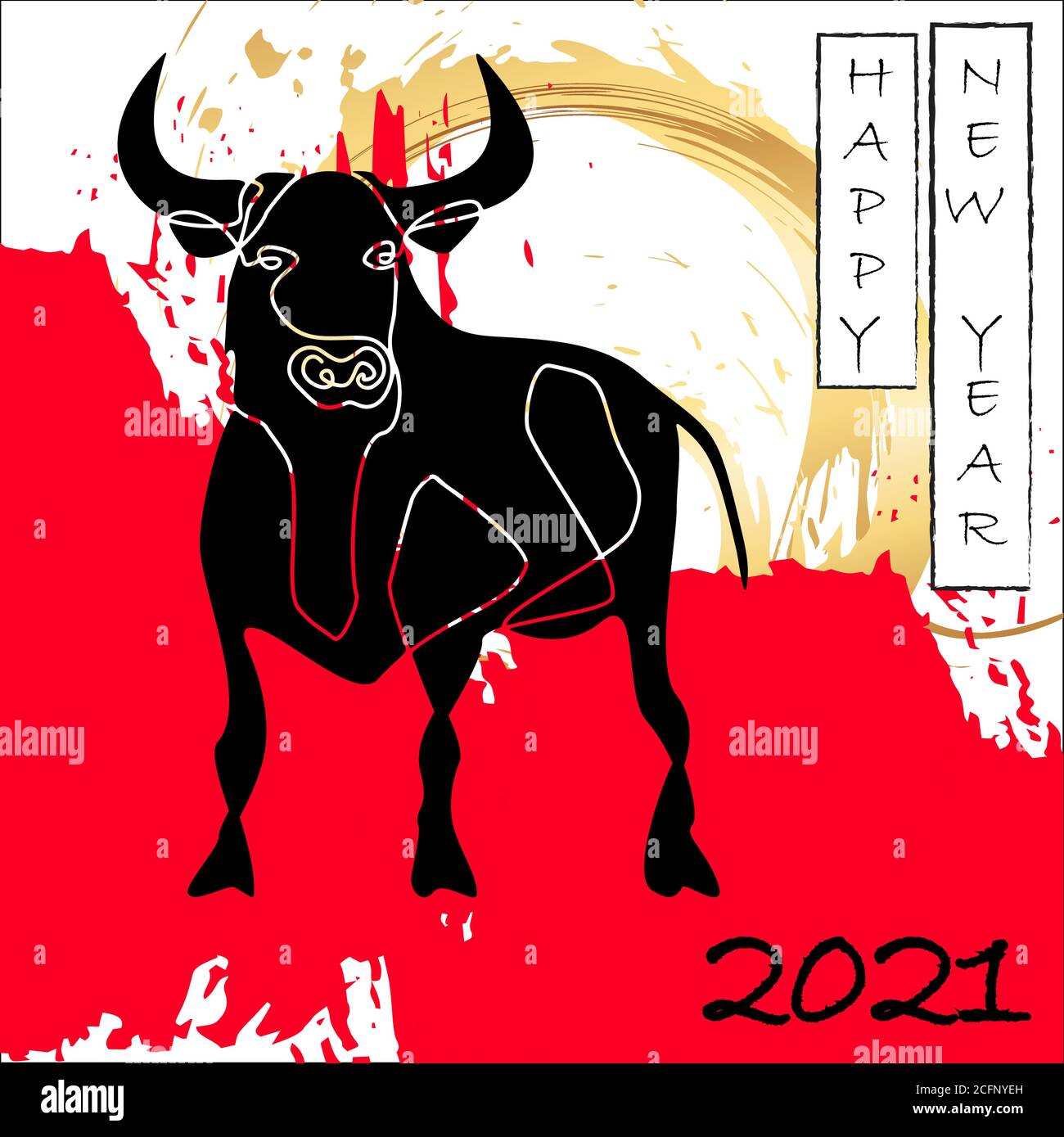 Aggressive black bull against background of golden sun Stock Vector ...
