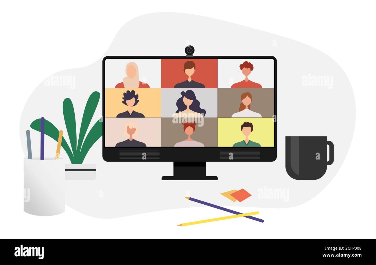 Zoom video calling Stock Vector Images - Alamy