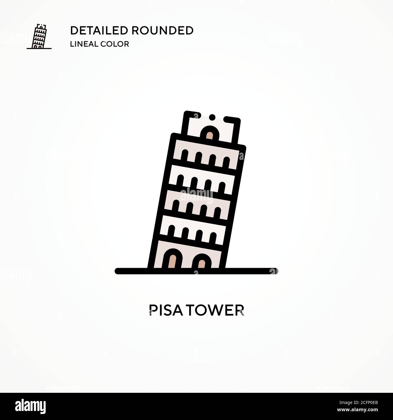 Pisa tower vector icon. Modern vector illustration concepts. Easy to ...