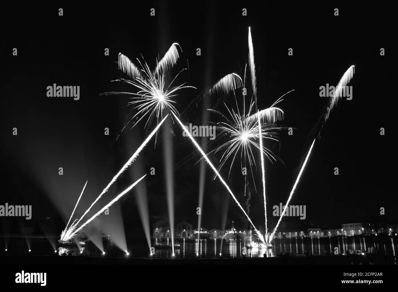 Fireworks over on the Arsenal lagoon during the Carnival celebration in ...