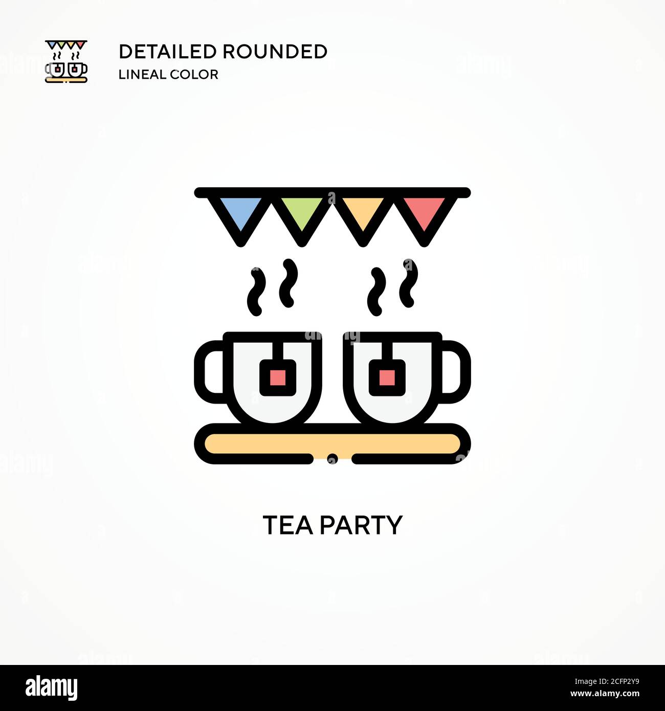 Tea party vector icon. Modern vector illustration concepts. Easy to ...