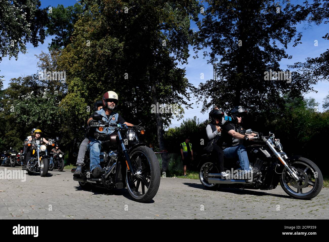 Prague, Czech Republic. 05th Sep, 2020. Exhibition ride of 800 Harley ...