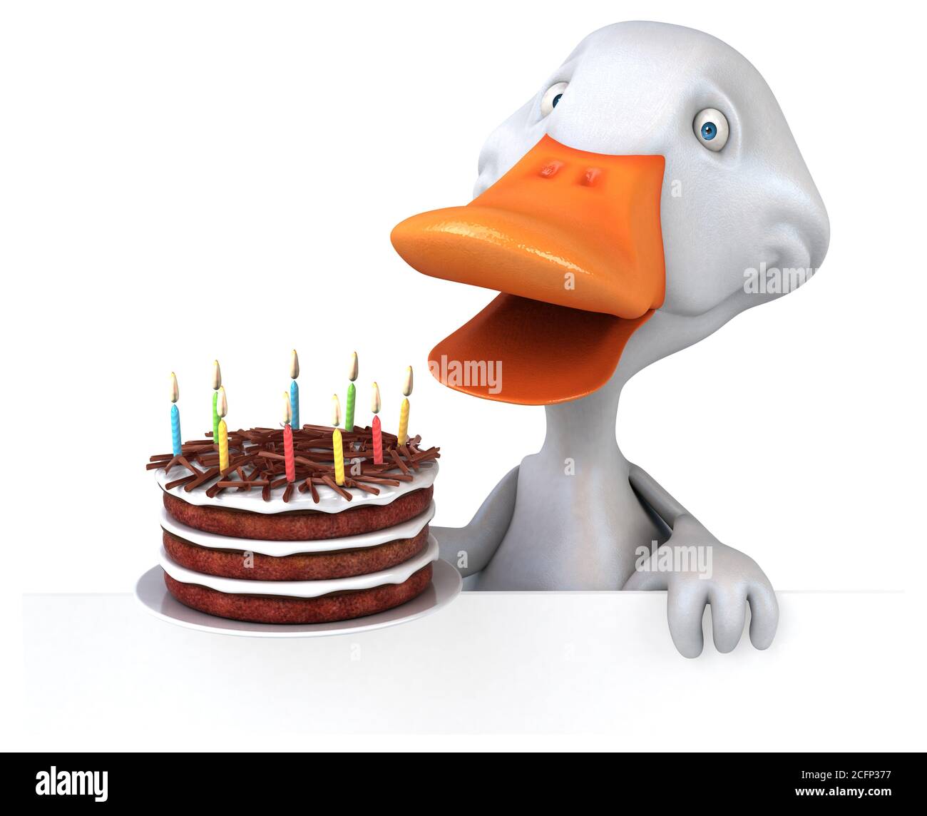 Fun duck - 3D Illustration Stock Photo - Alamy