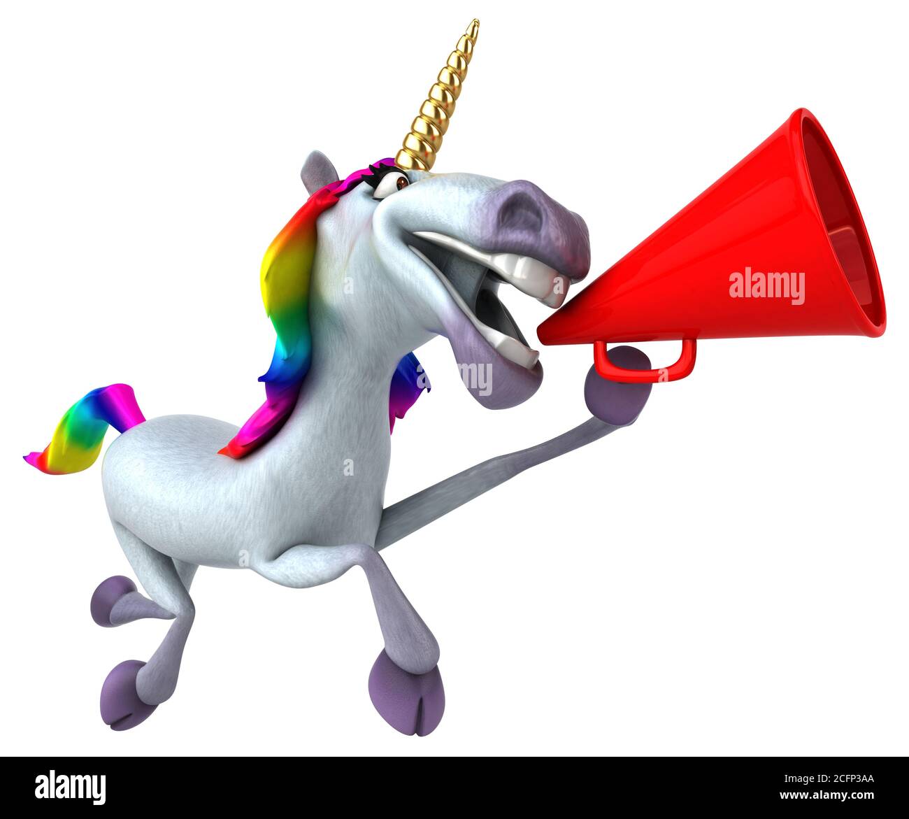 Fun unicorn - 3D Illustration Stock Photo - Alamy