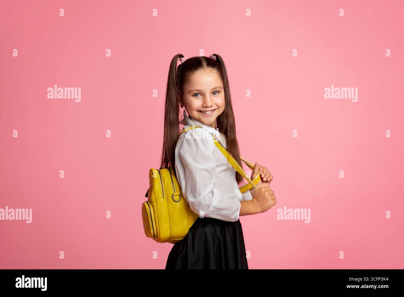 Child first day school uniform hi-res stock photography and images - Alamy