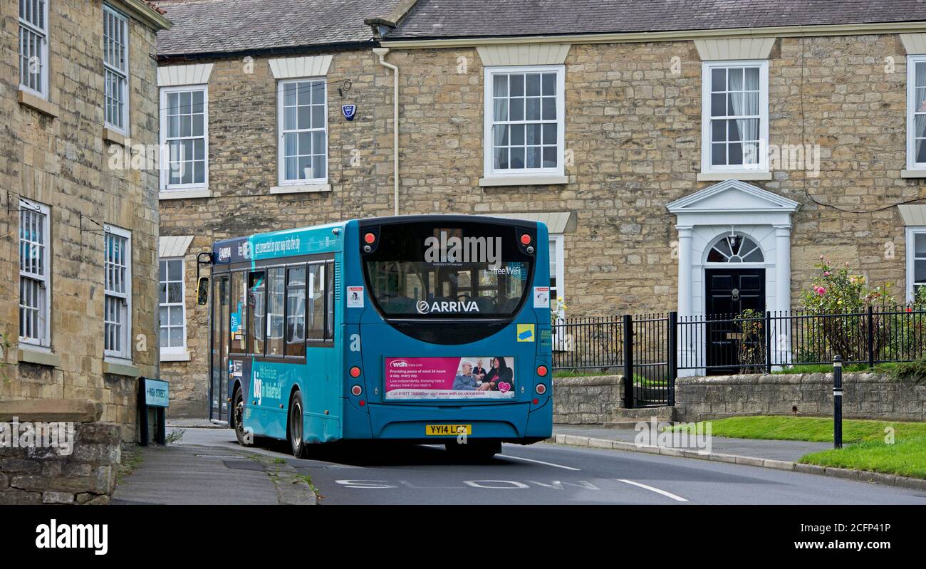 Single decker bus in the village of Clifford, North Yorkshire, England ...