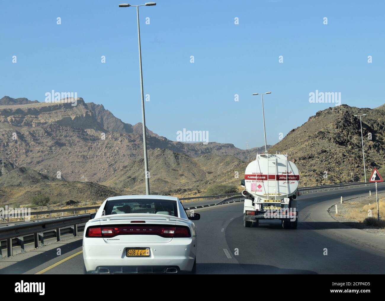Landscape of Oman highway road travel. Muscat, Oman : 10-09-2020 Stock ...