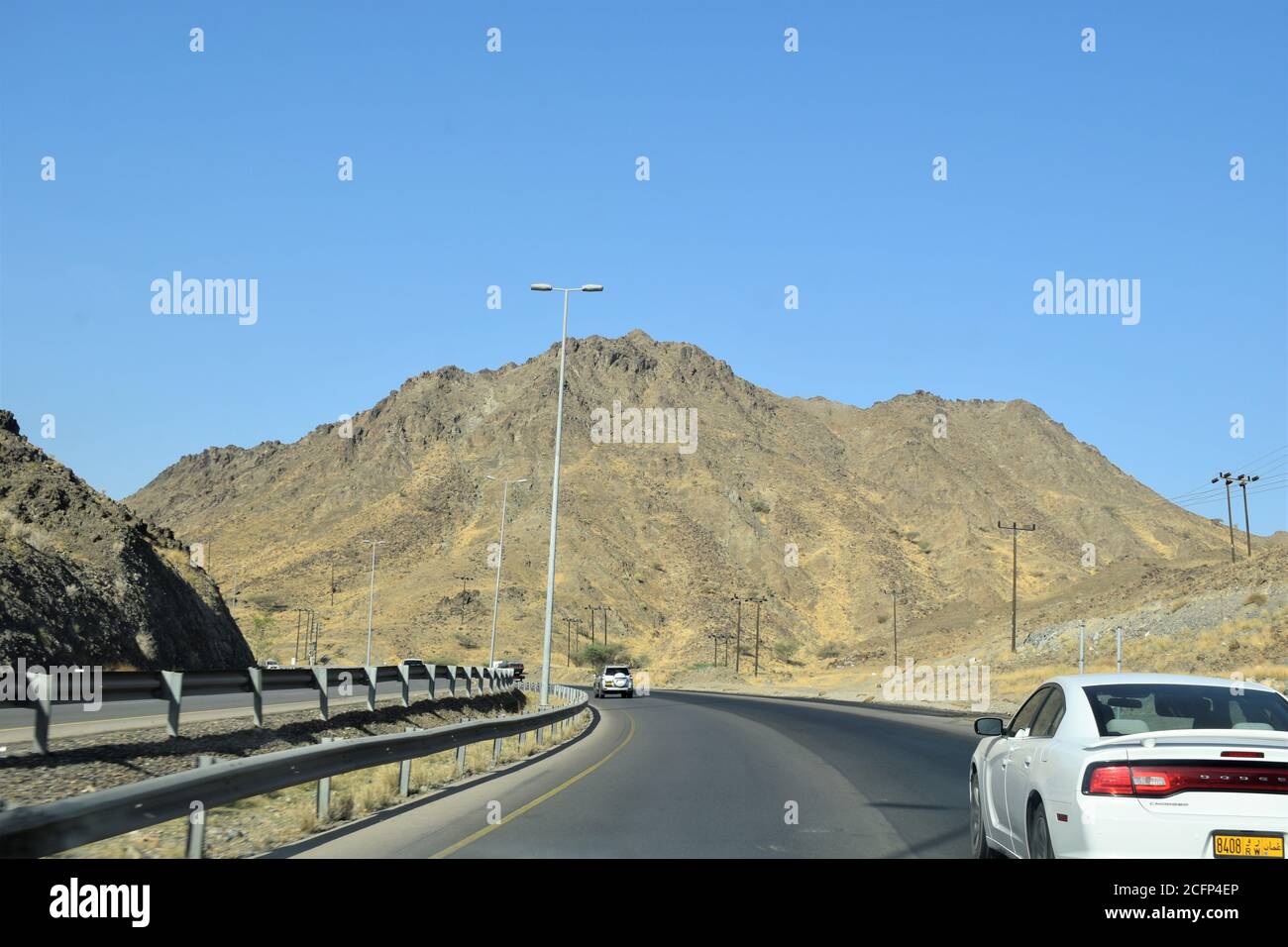 Landscape of Oman highway road travel. Muscat, Oman : 10-09-2020 Stock ...