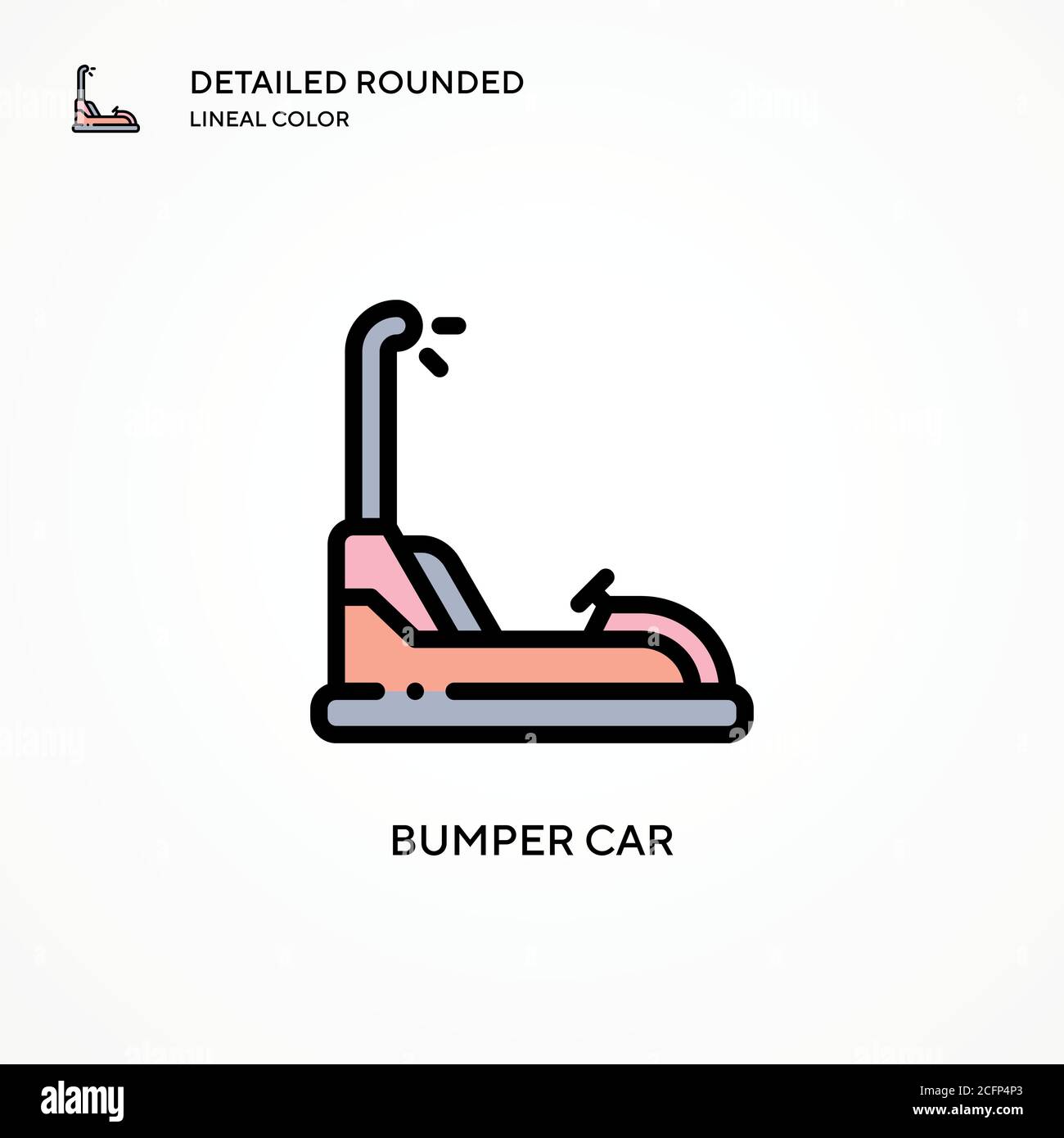 Bumper car vector icon. Modern vector illustration concepts. Easy to ...