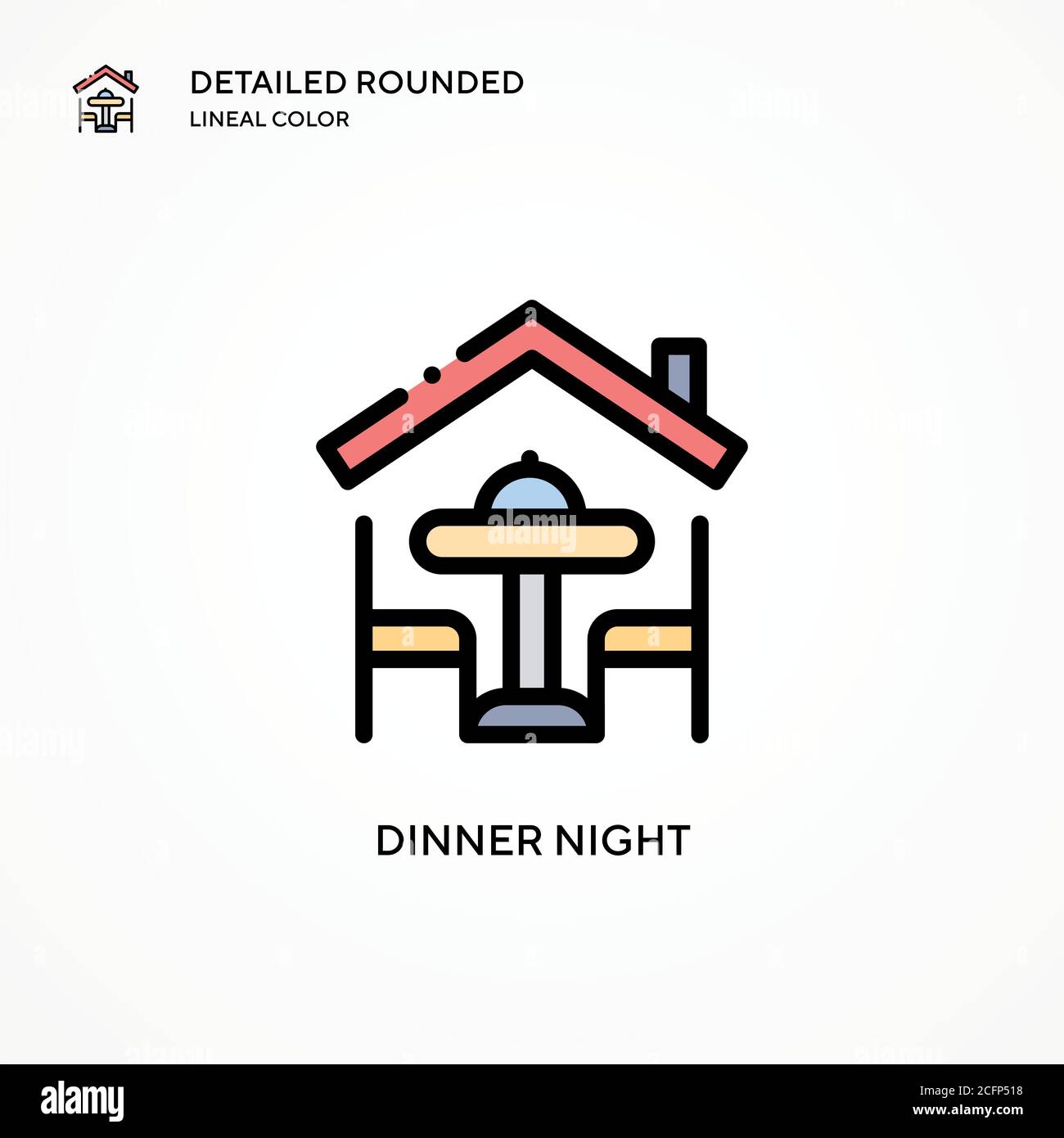 Dinner night vector icon. Modern vector illustration concepts. Easy to ...