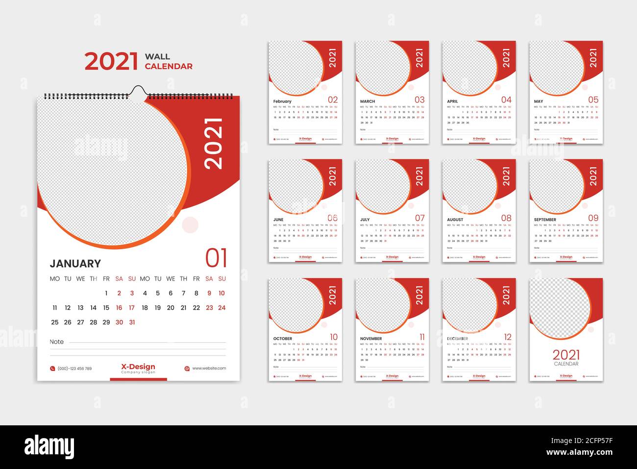 Wall Calendar 2021 Template, Calendar 2021 Stock Vector Image & Art - Alamy