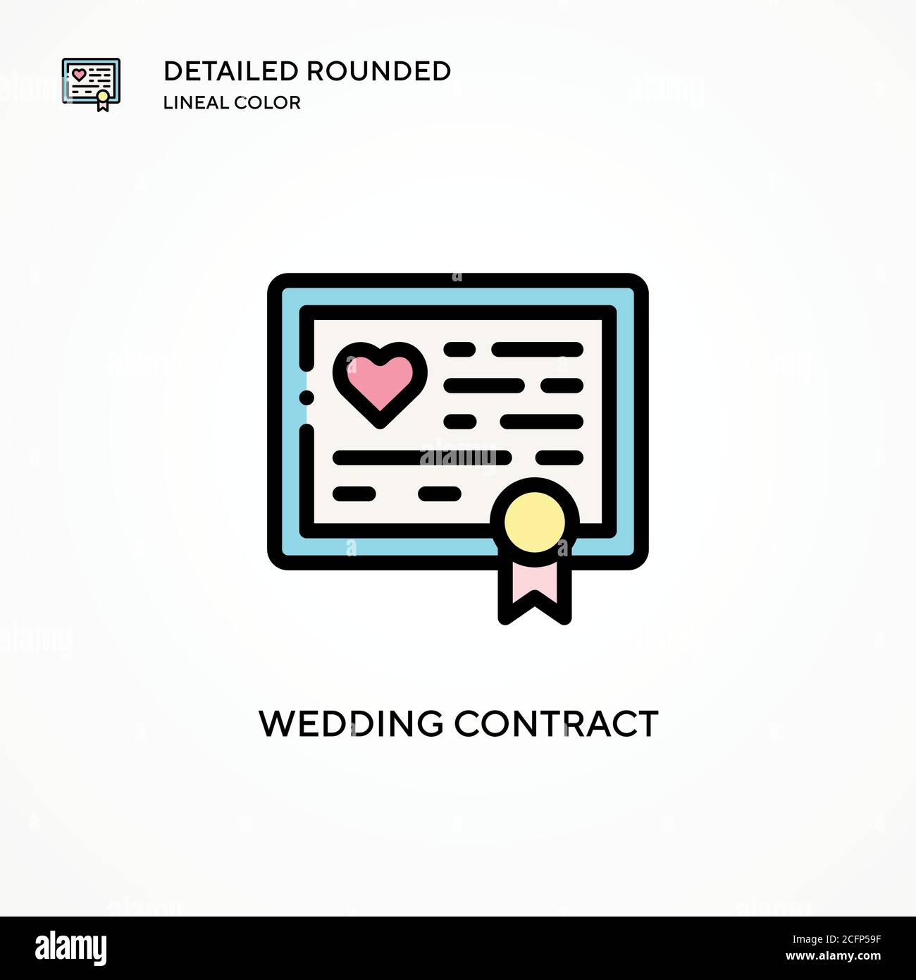 Wedding contract vector icon. Modern vector illustration concepts. Easy ...