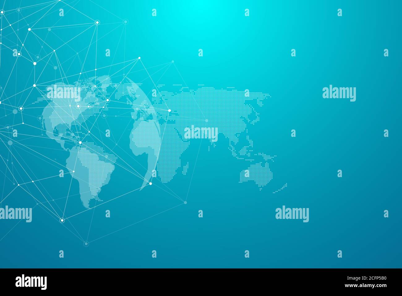 Global network connections with points and lines. Wireframe background ...