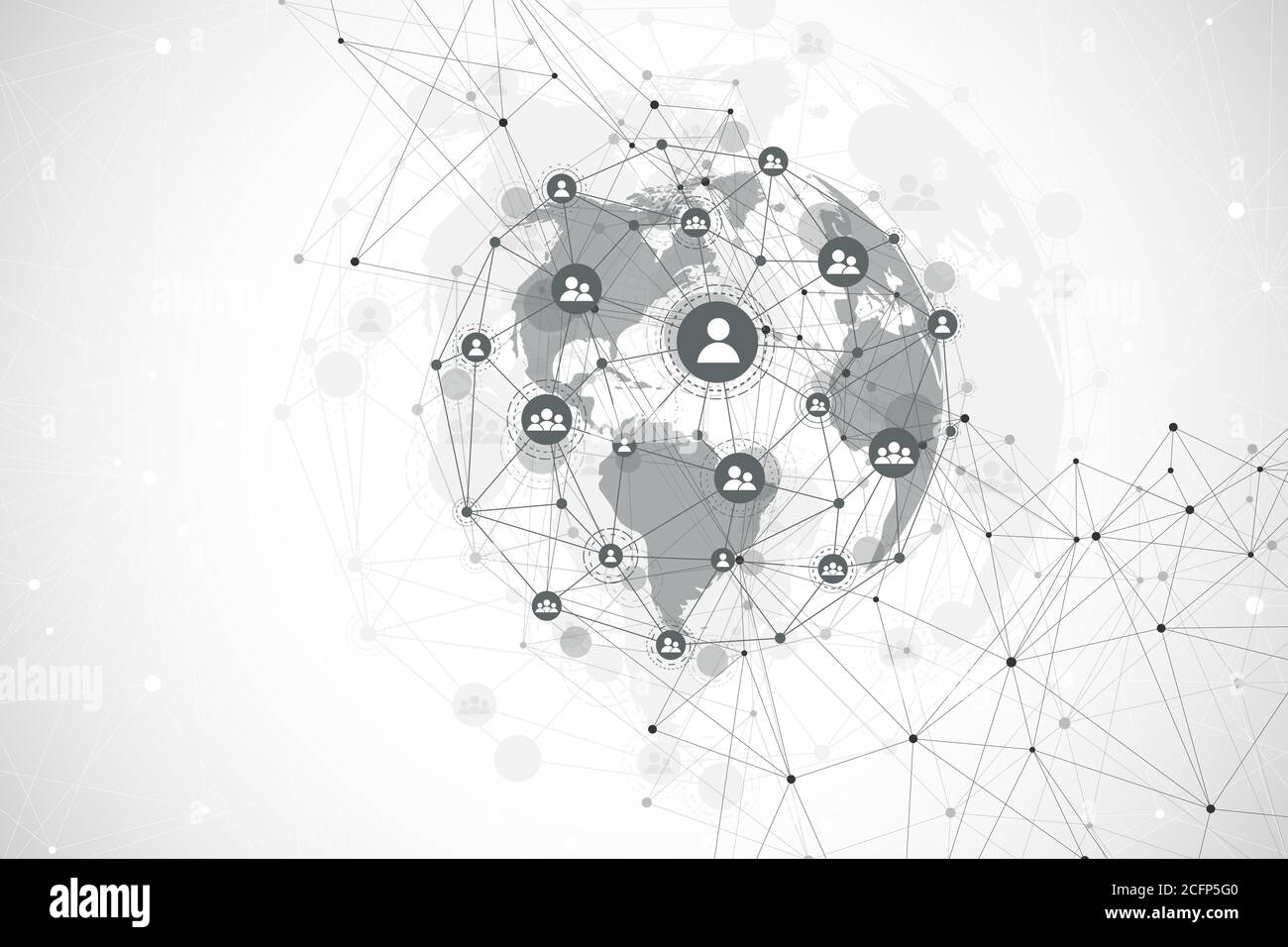 Global network connections with points and lines. Wireframe background ...