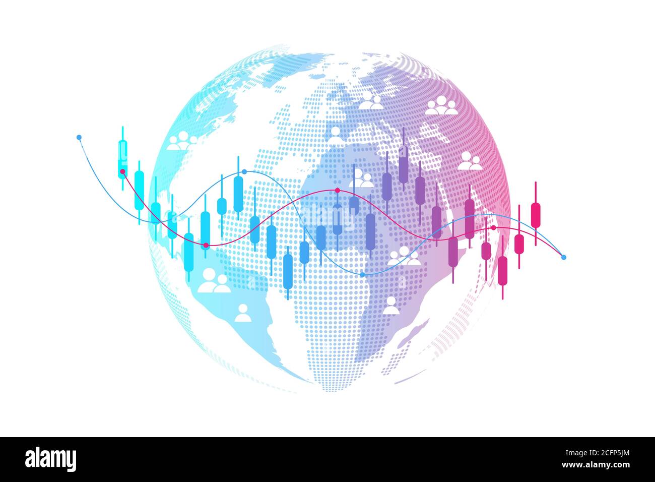 Stock market or forex trading business graph chart for financial ...