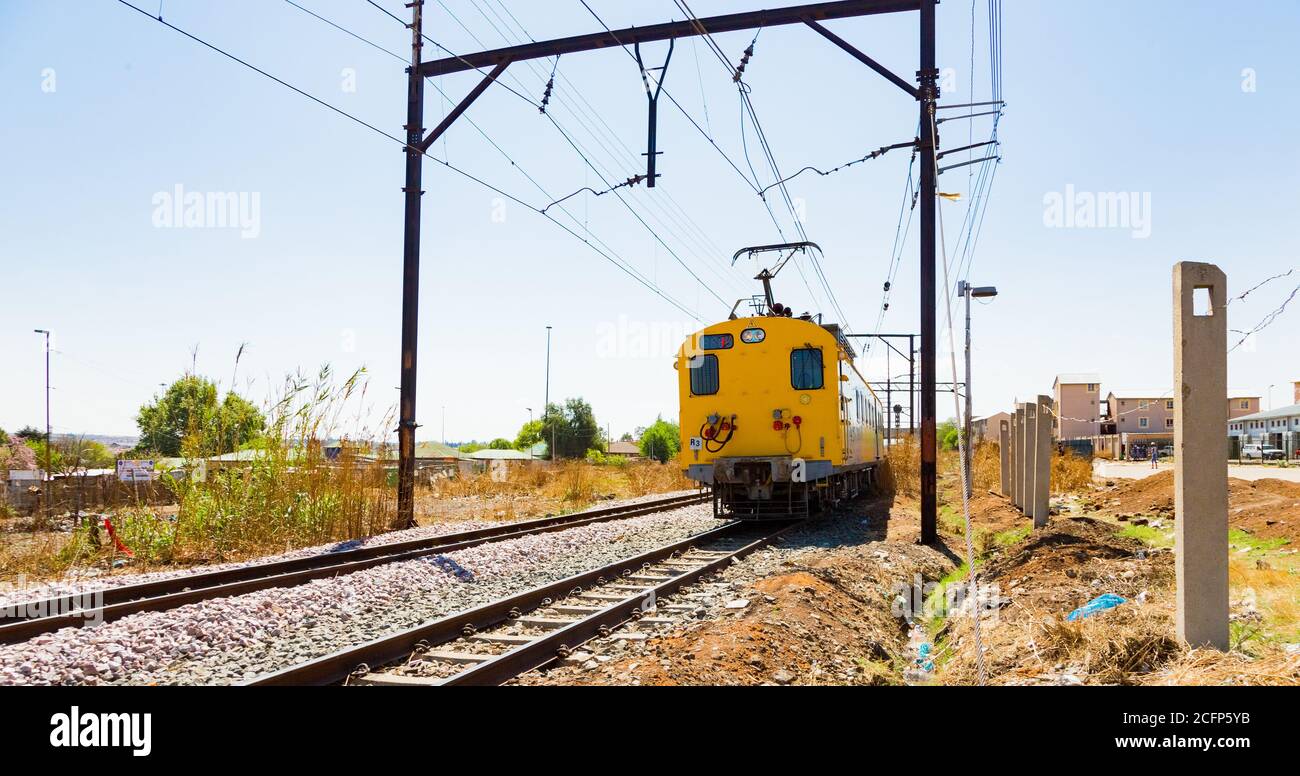 Soweto, South Africa - September 08 2018: Commuter Train moving through ...