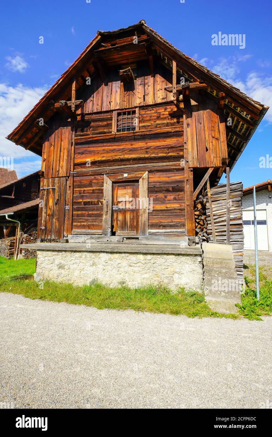 Switzerland swiss architecture timber house hi-res stock photography ...
