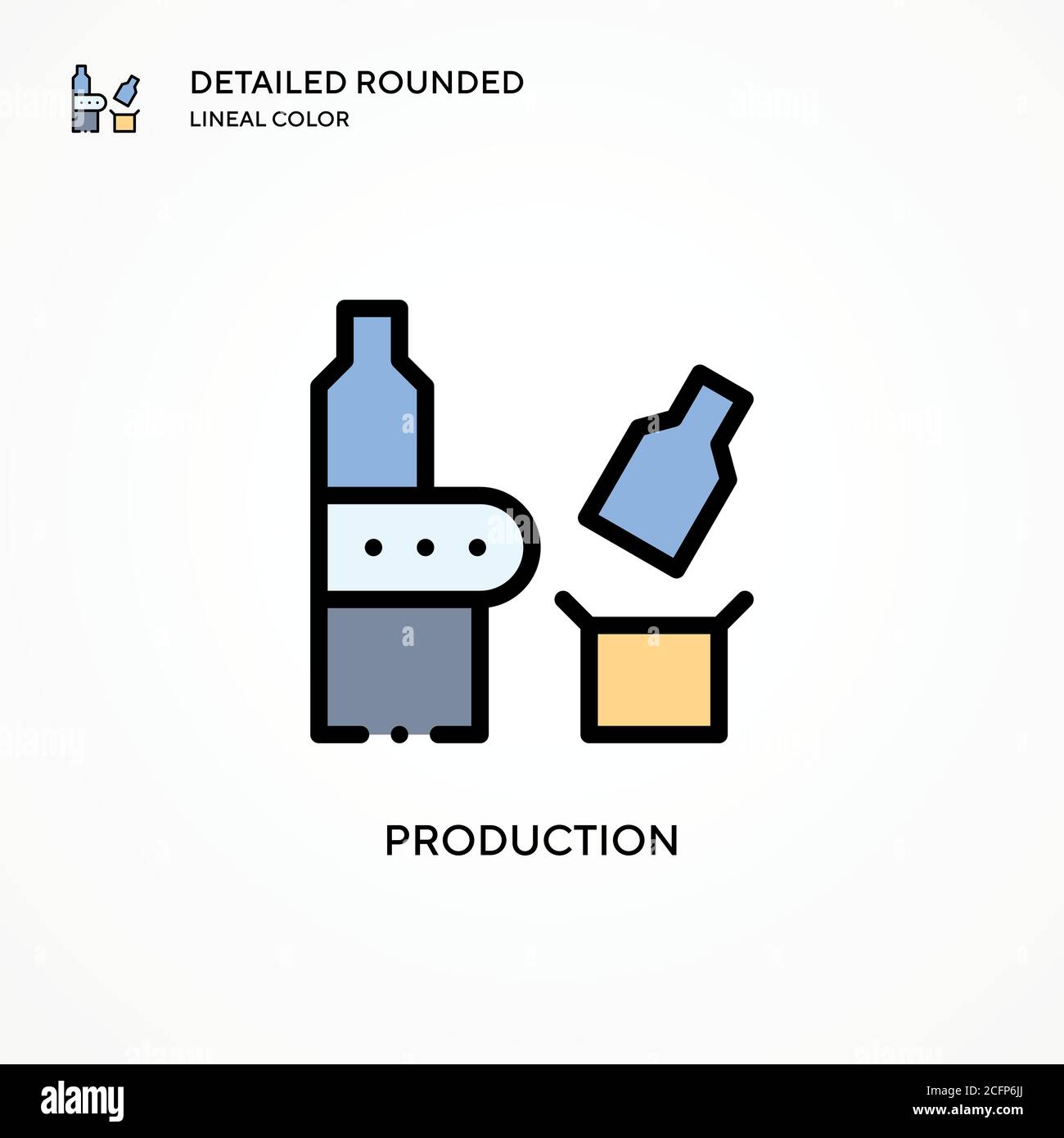 Production vector icon. Modern vector illustration concepts. Easy to ...