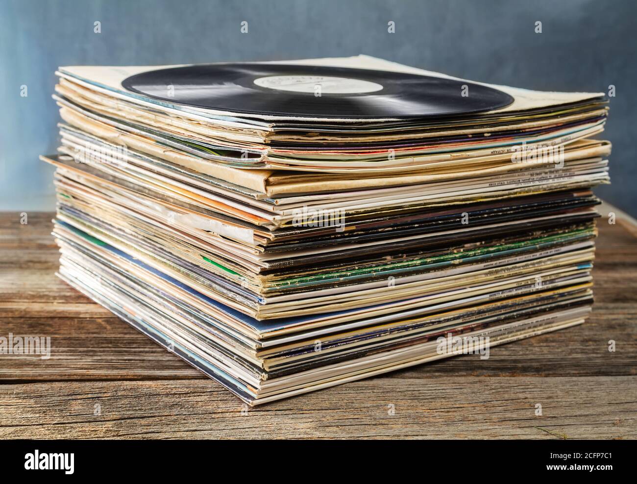 Favorite forgotten vinyl records in a stack Stock Photo - Alamy