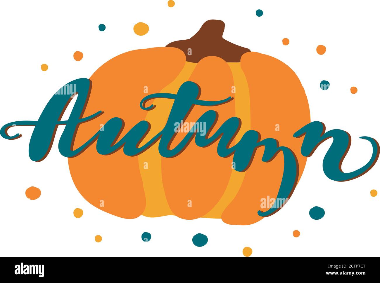 Colored pumpkin leaf hand Stock Vector Images - Alamy