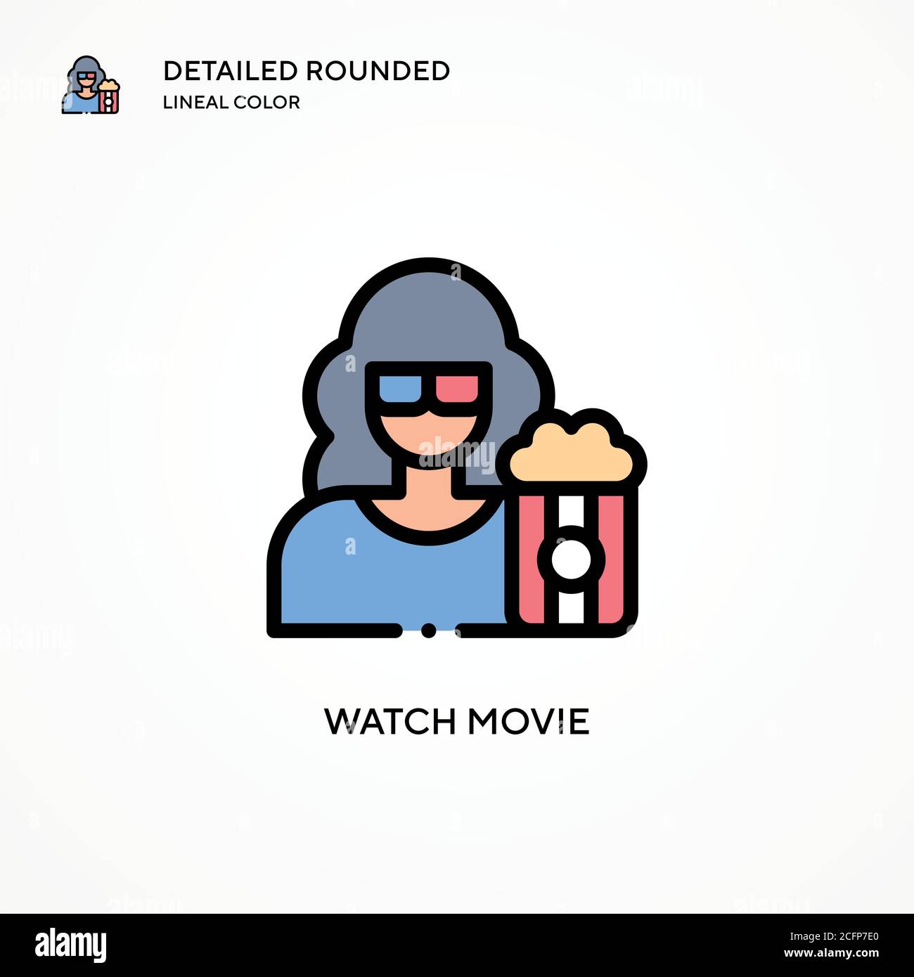Watch movie vector icon. Modern vector illustration concepts. Easy to ...