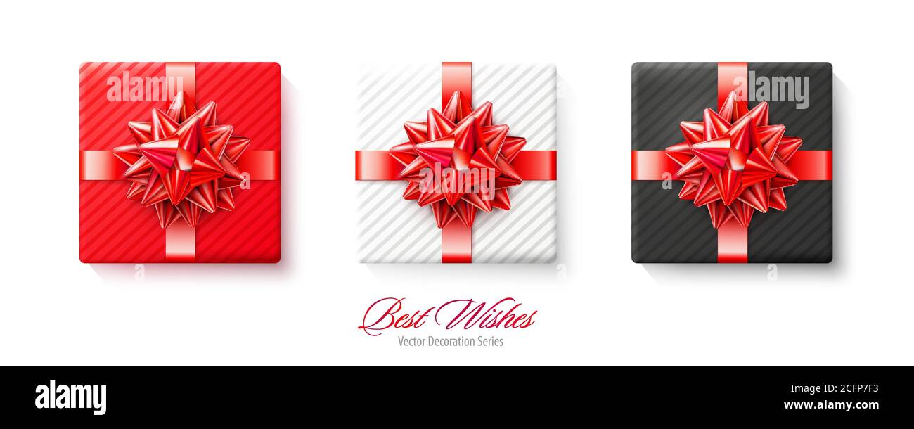 Gift white boxes silver Stock Vector Images - Alamy