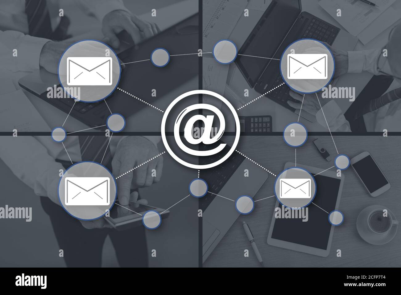 Email concept illustrated by pictures on background Stock Photo - Alamy