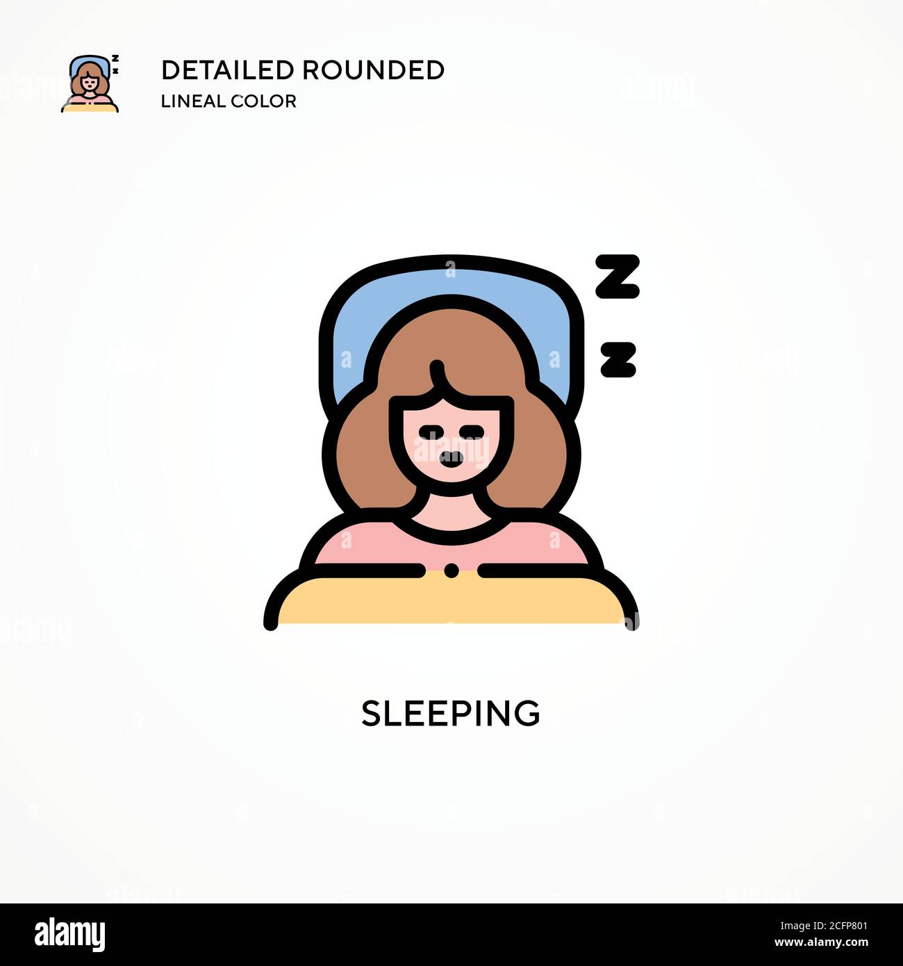 Sleeping vector icon. Modern vector illustration concepts. Easy to edit ...