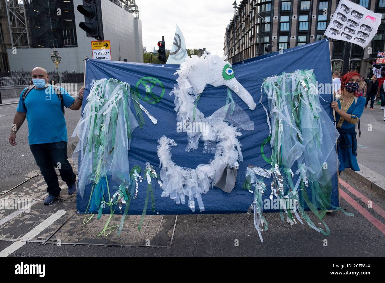 Extinction Rebellion activists at the Marine Rebellion march on 6th ...