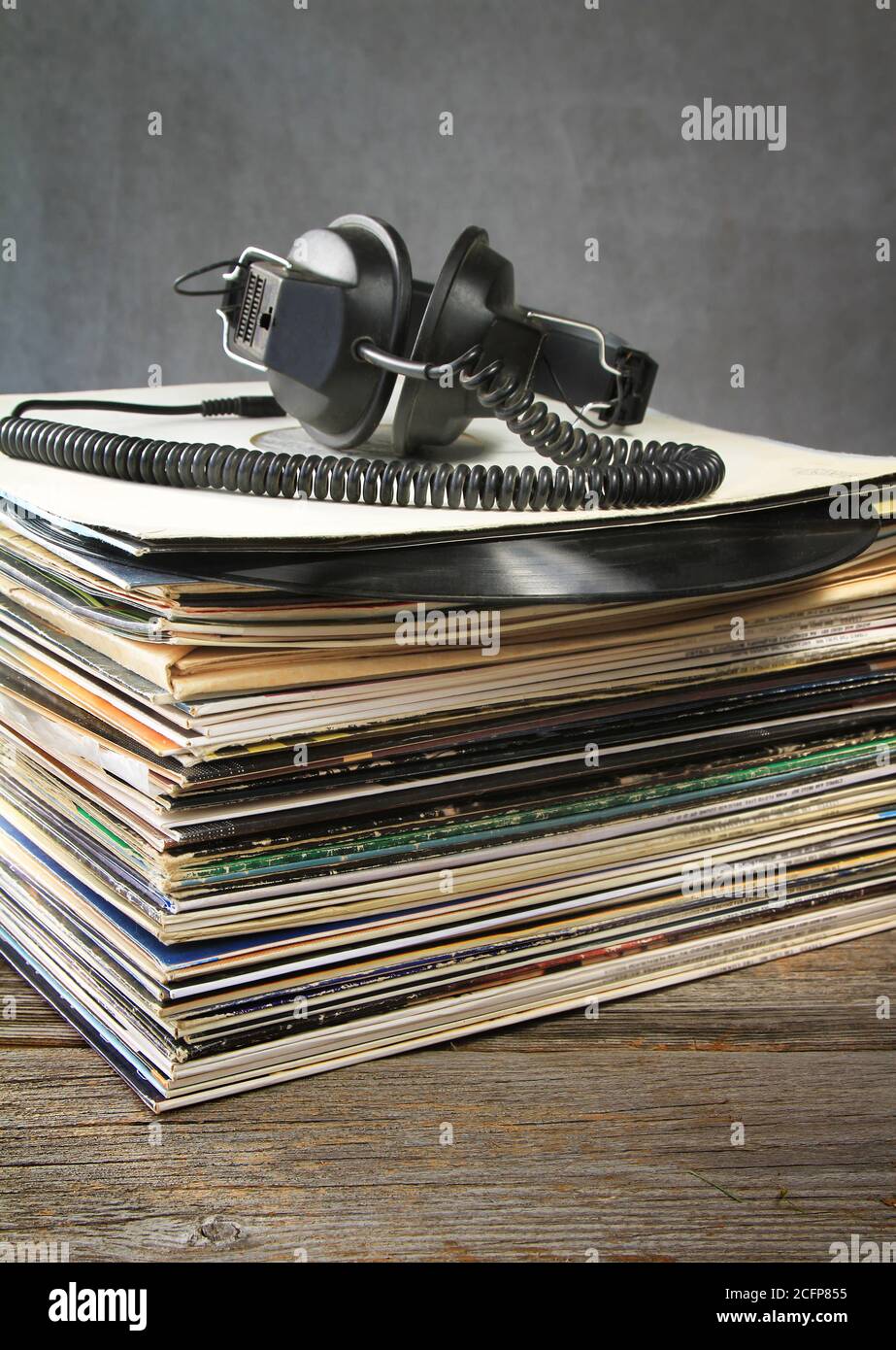 Favorite forgotten vinyl records in a stack Stock Photo - Alamy