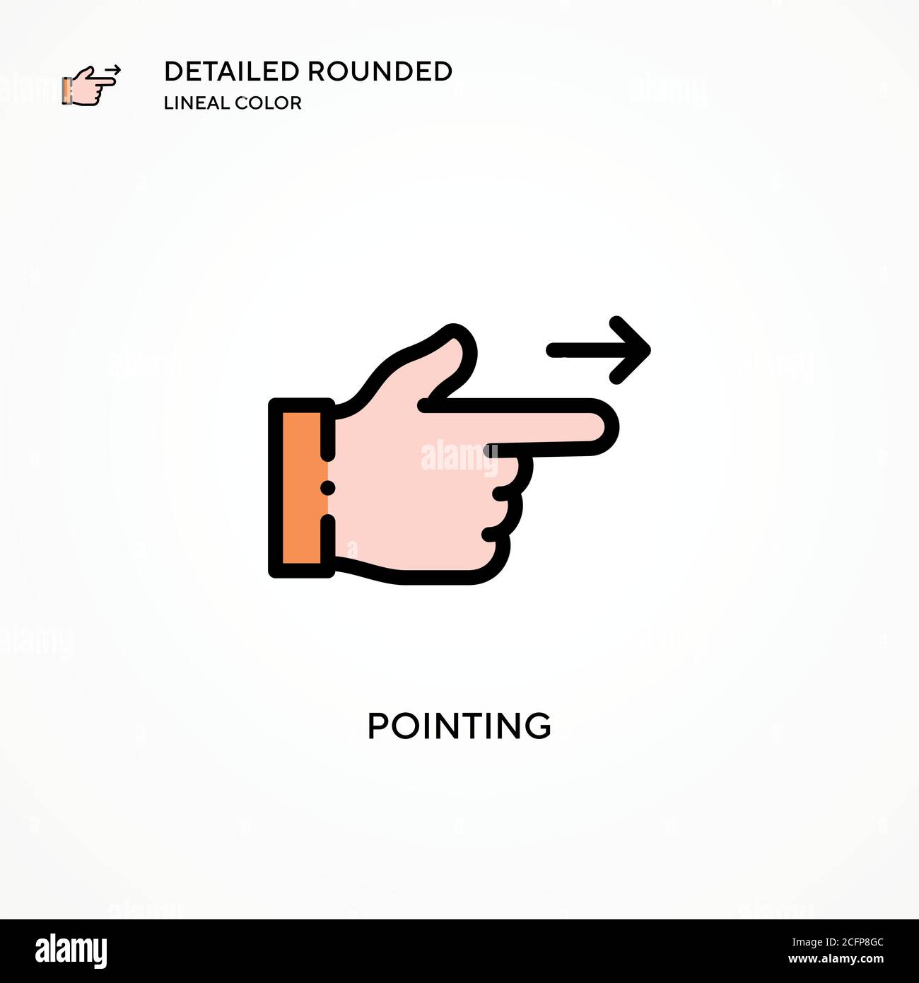 Pointing vector icon. Modern vector illustration concepts. Easy to edit ...
