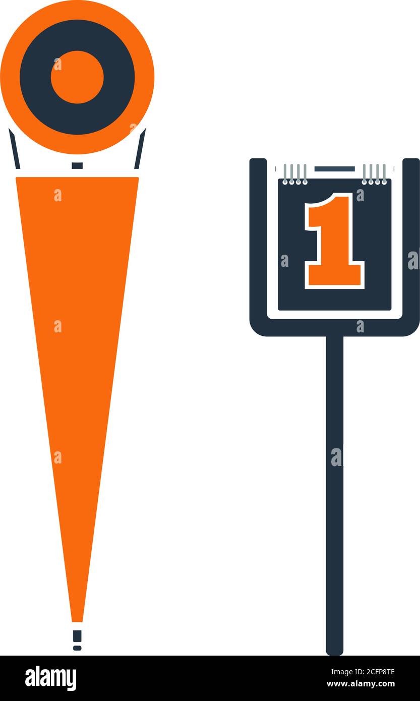American Football Sideline Markers Icon. Flat Color Design. Vector ...