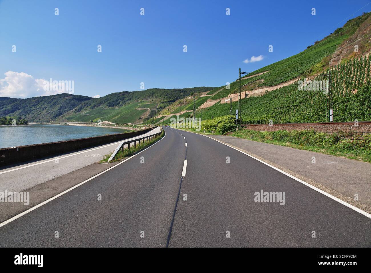 The road in Rhine Valley in west Germany Stock Photo - Alamy