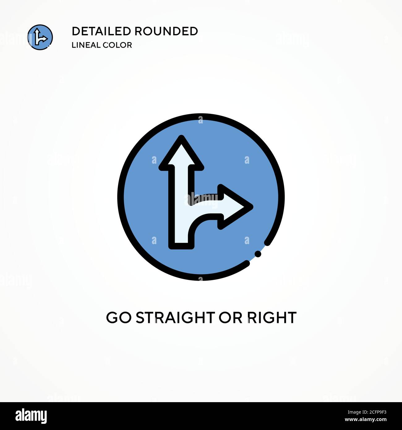Go straight or right vector icon. Modern vector illustration concepts ...
