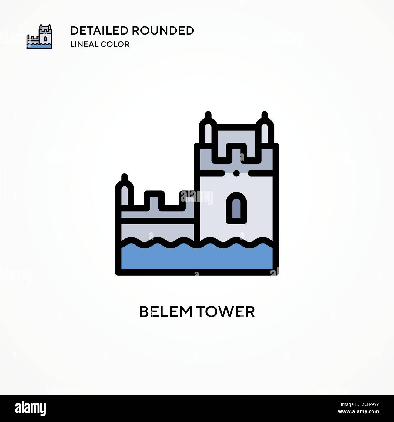 Belem tower vector icon. Modern vector illustration concepts. Easy to ...