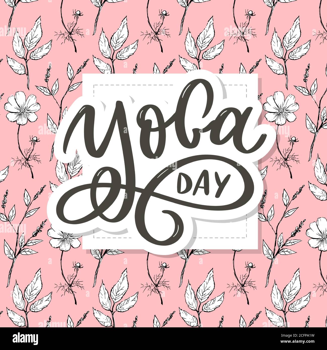 Lettering Yoga. Vector background International Yoga Day. Vector design ...