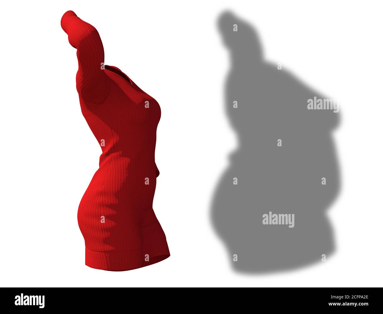Conceptual fat overweight obese shadow female sweater dress vs slim fit ...