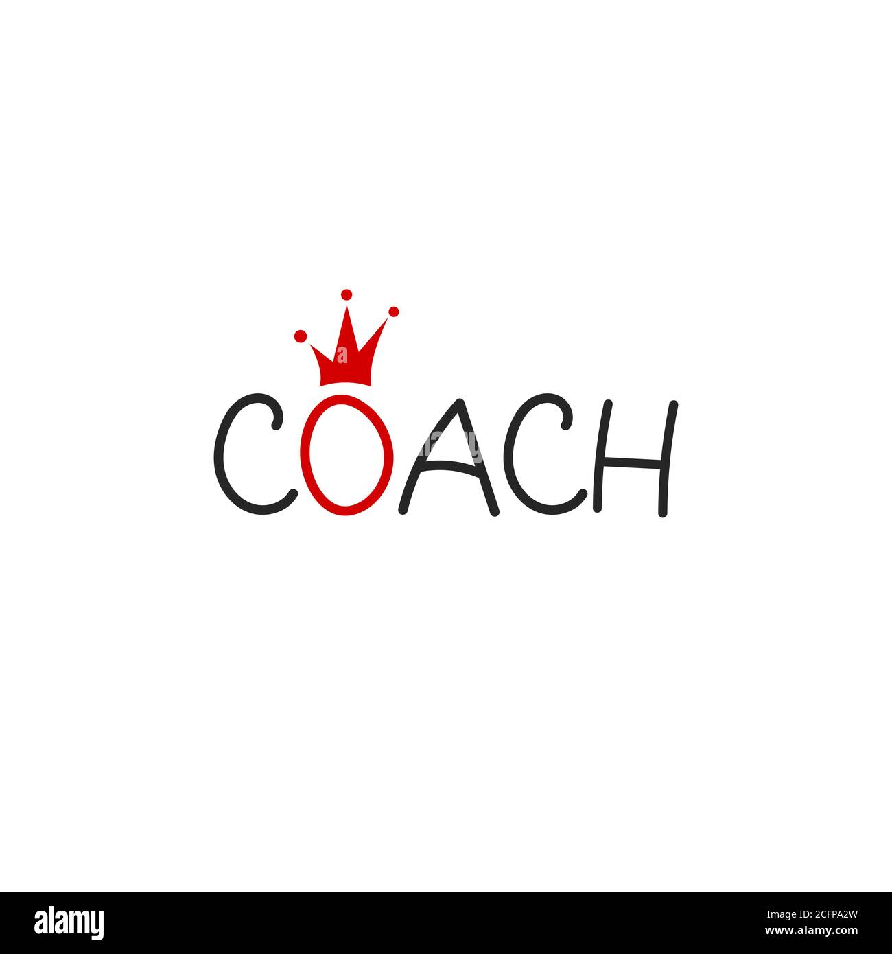 Creative lettering coach with crown vector icon Stock Vector Image ...