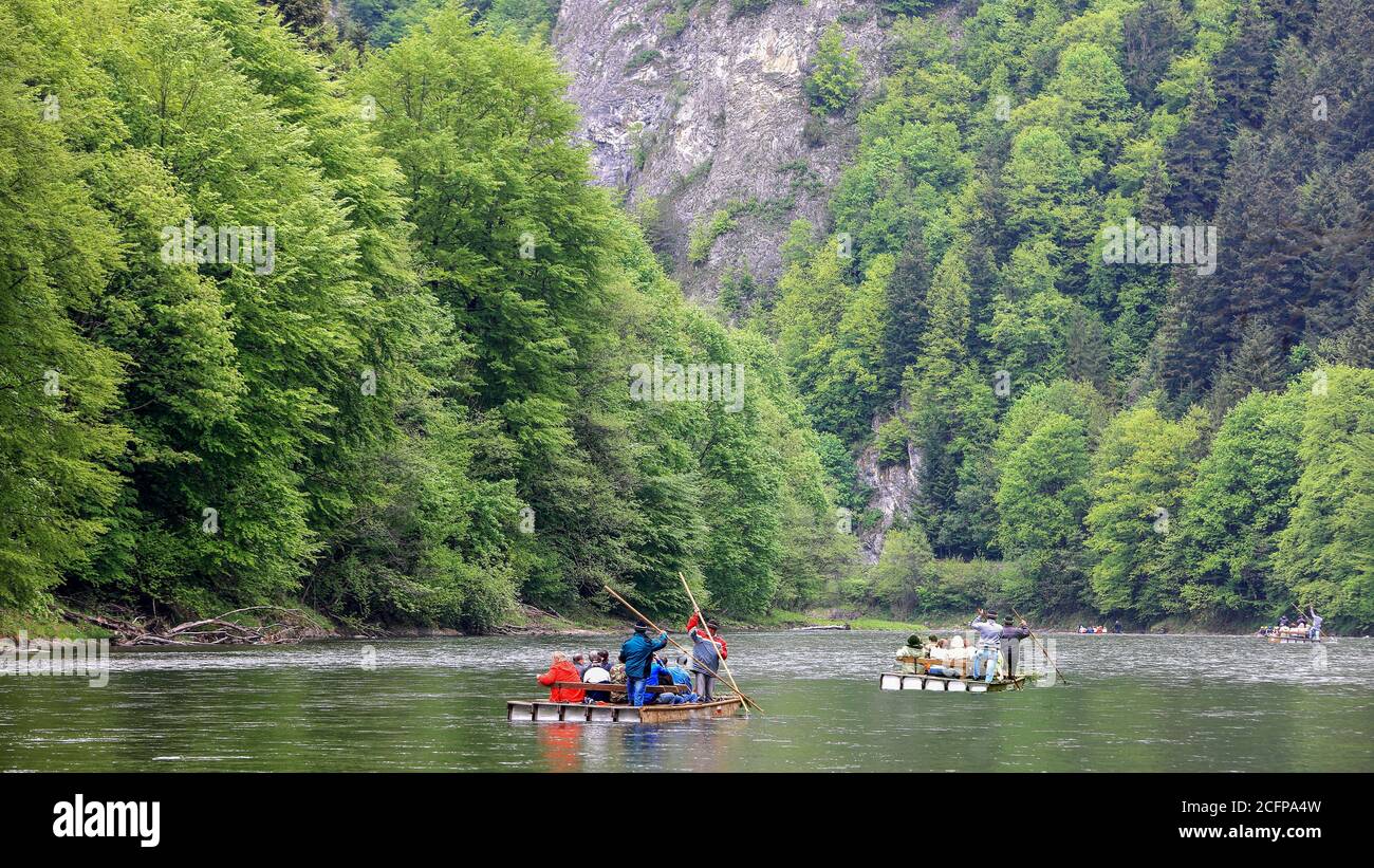 rafting on the Dunajec in the Pieniny Mountains Stock Photo - Alamy