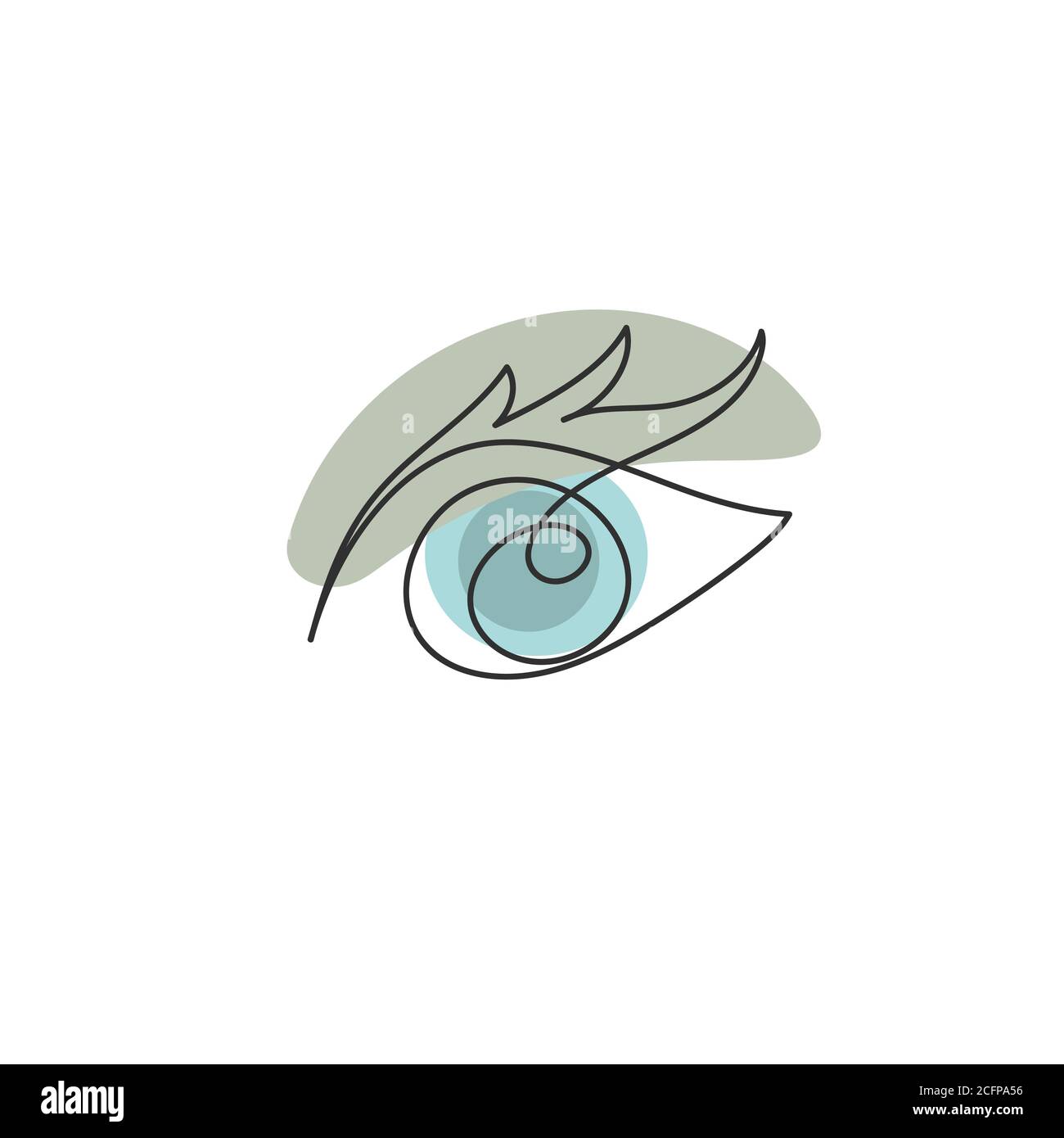 Doodle eye drawn by hand with continuous line Stock Vector Image & Art ...