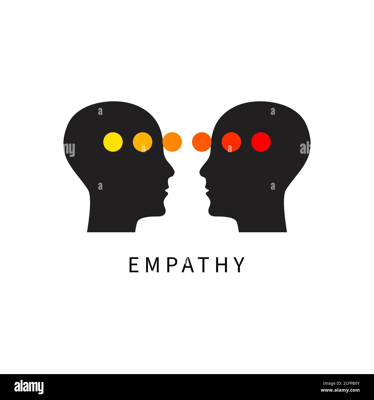 Logo of empathy, emotional intelligence. Two profiles and relationship ...