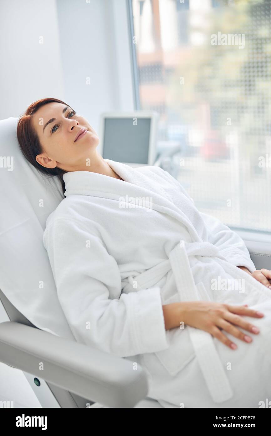 Calm relaxed patient waiting for a beauty procedure Stock Photo - Alamy