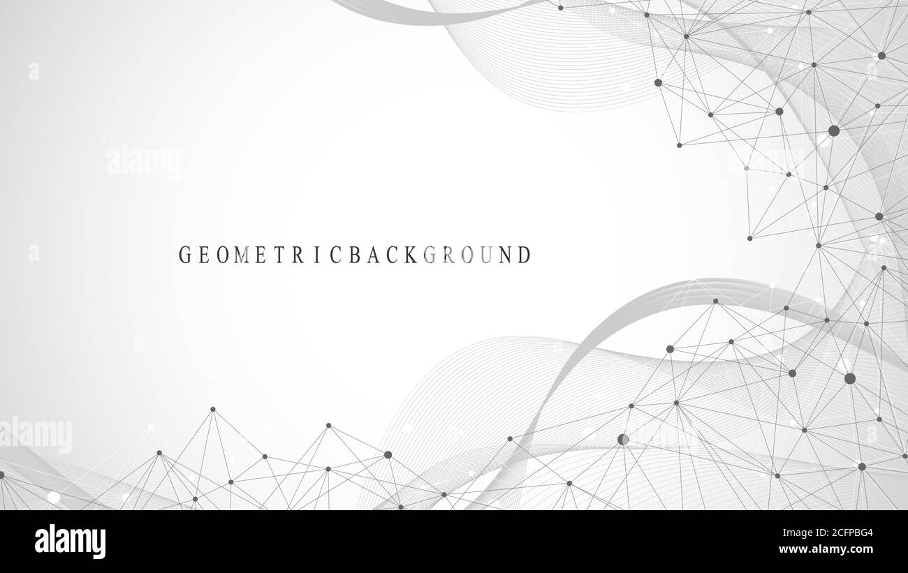 Geometric Abstract Background With Connected Lines And Dots