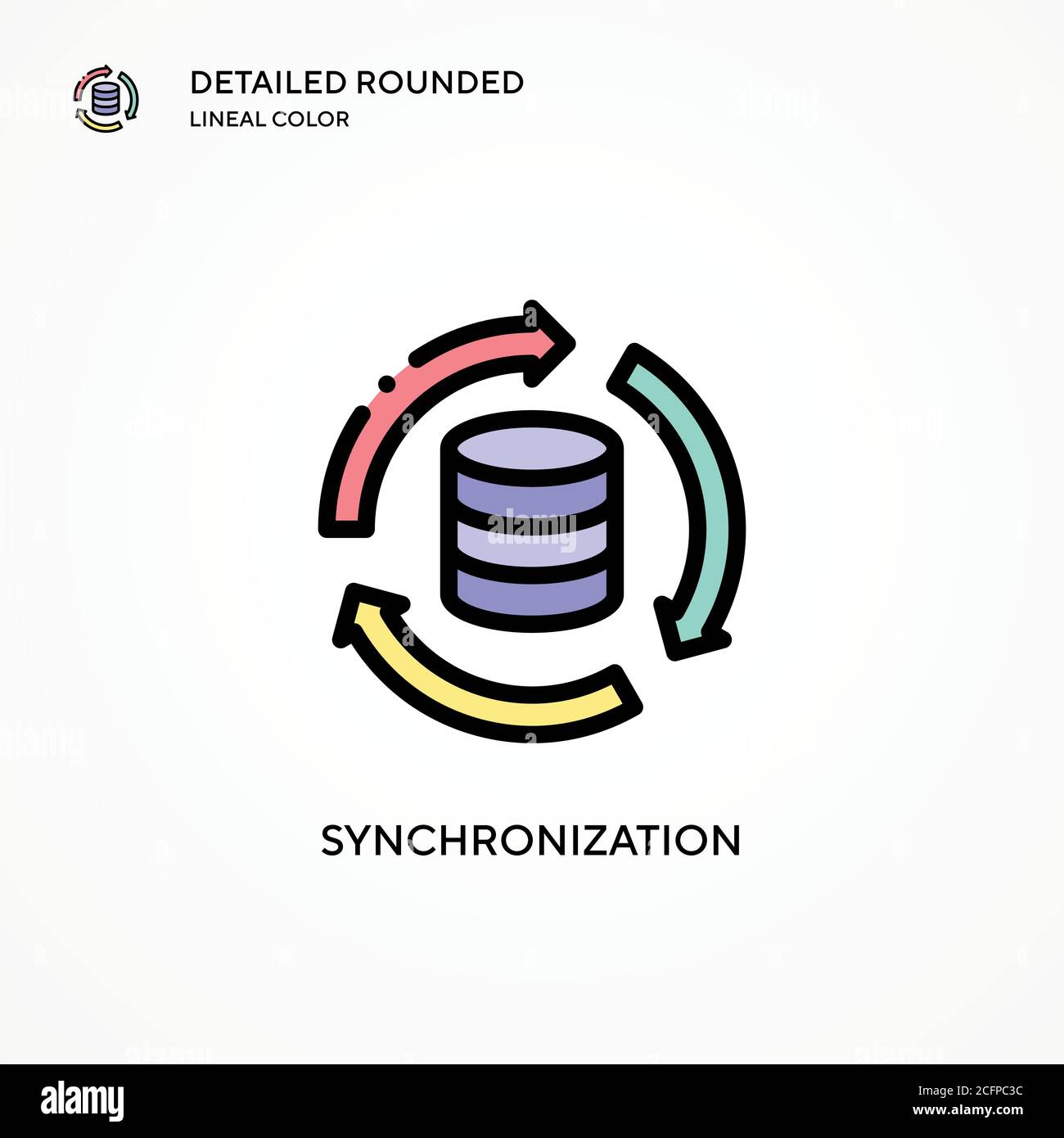 Synchronization vector icon. Modern vector illustration concepts. Easy ...